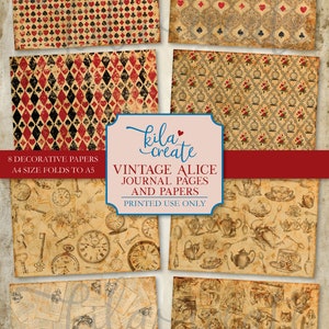Vintage Alice Journal Pages and Papers, Vintage Ephemera, Vintage Alice ...
