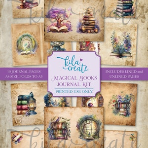Magical Books Journal Kit, Fantasy Junk Journal, Fantasy Books Digital ...