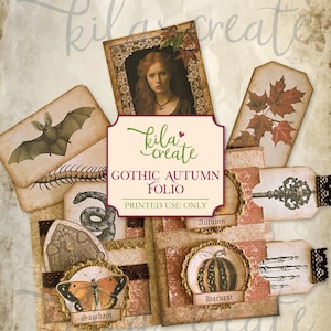 Gothic Autumn Folio, Autumn Harvest Journal Kit, Vintage Gothic Junk ...