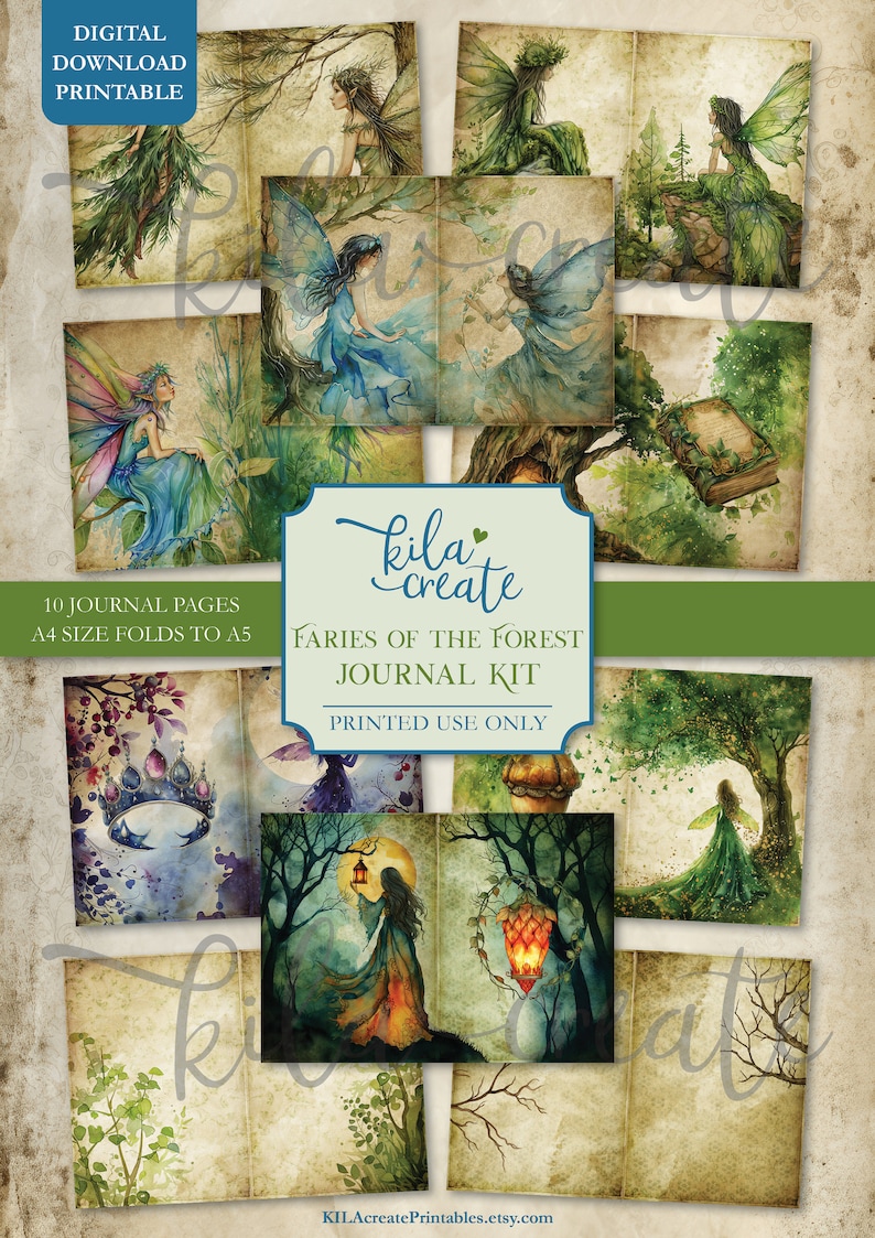 Fairies of the Forest Journal Kit, Fairy Junk Journal, Fairy Ephemera ...