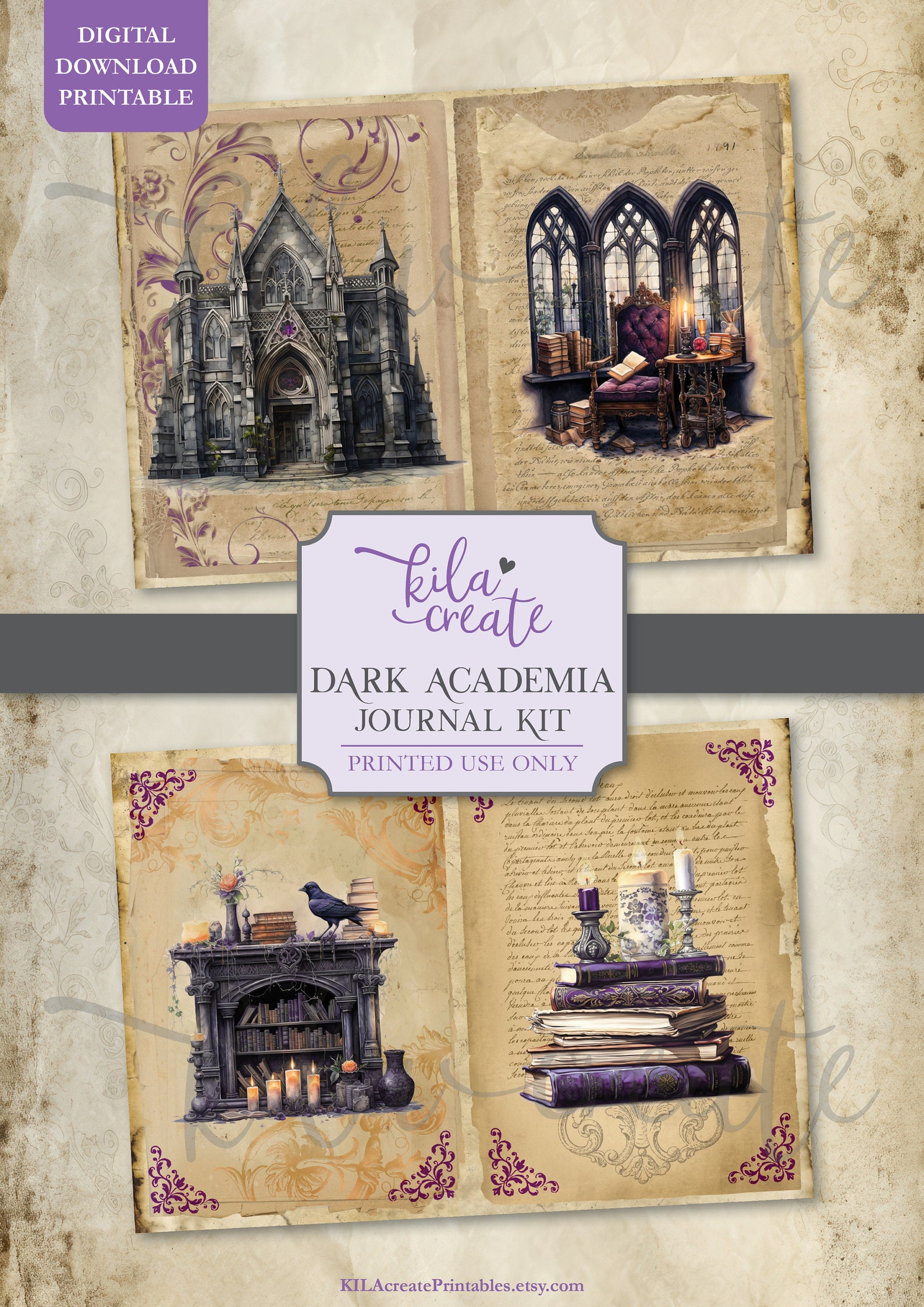 Dark Academia Journal Kit, Gothic Library Journal, Gothic Book Lover ...