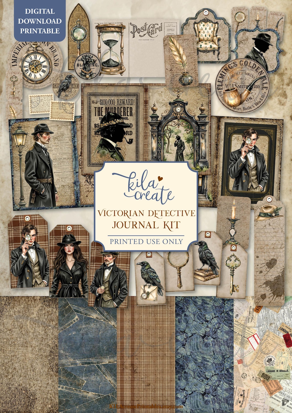 Victorian Detective Journal Kit, London, Sleuth, Sherlock Holmes, Crime ...