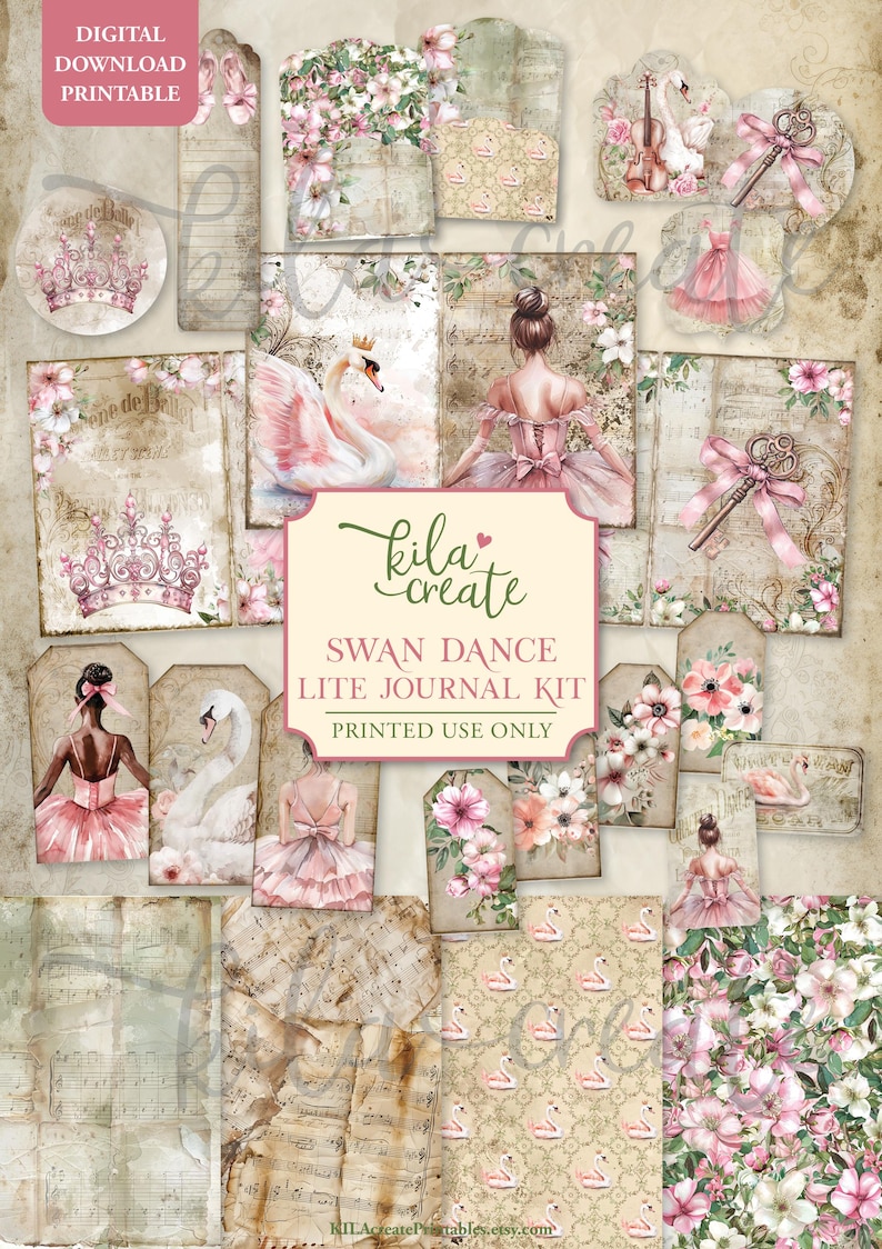 Swan Dance Lite Journal Kit, Ballet Journal, Ballerina, Swan Lake ...