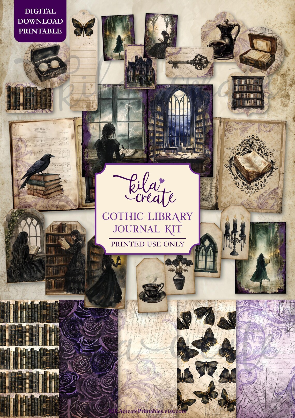 Gothic Library Journal Kit, Dark Academia Journal, Books, Gothic Book ...