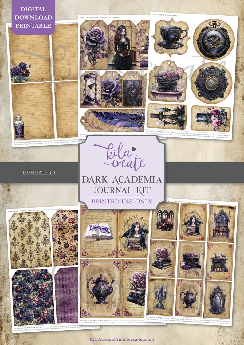 Dark Academia Journal Kit, Gothic Library Journal, Gothic Book Lover ...