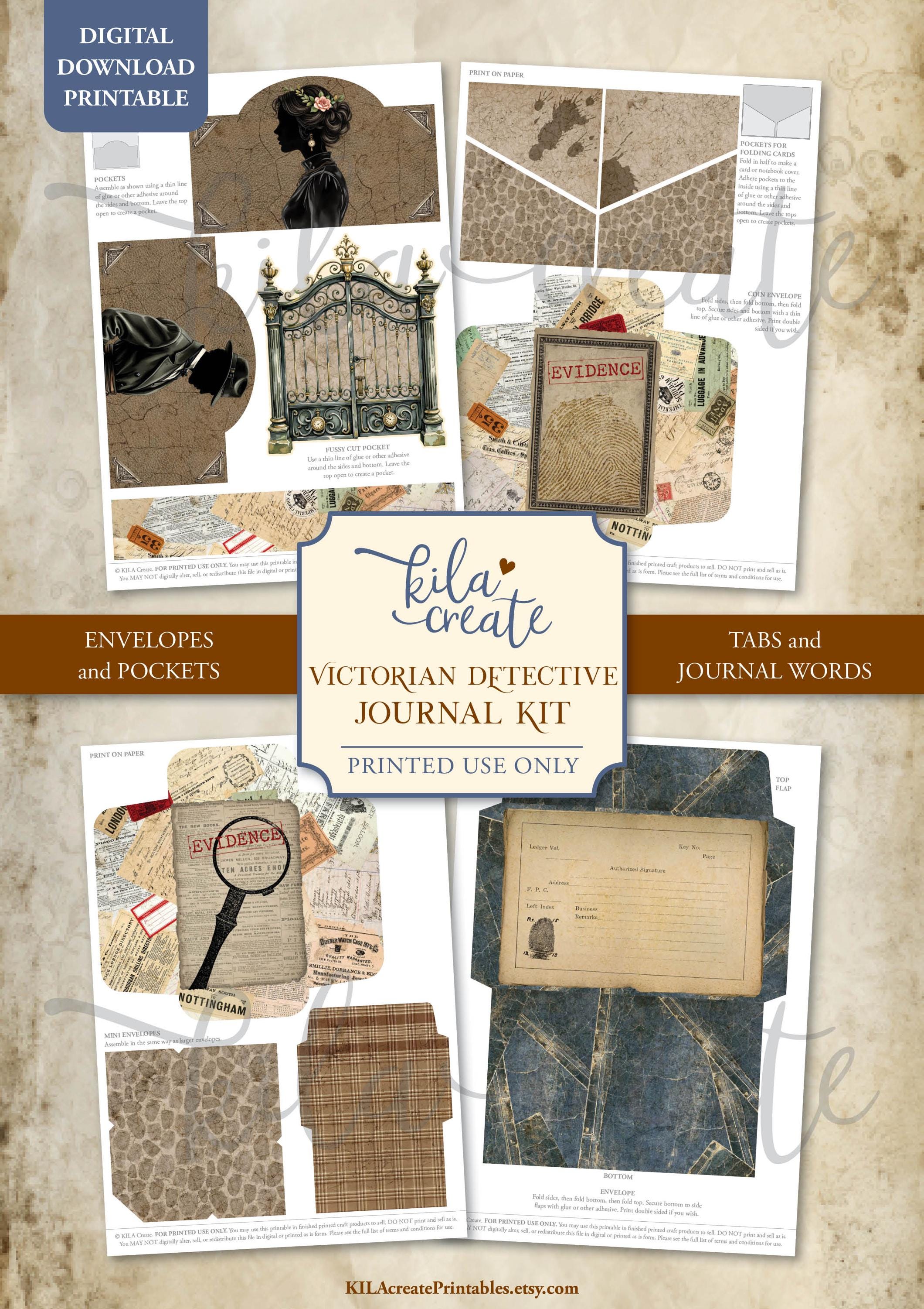 Victorian Detective Journal Kit, London, Sleuth, Sherlock Holmes, Crime ...