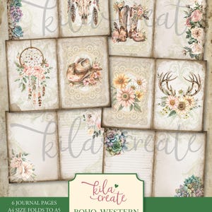 Boho Western Lite Journal Kit, Cowgirl Journal, Shabby Junk Journal ...