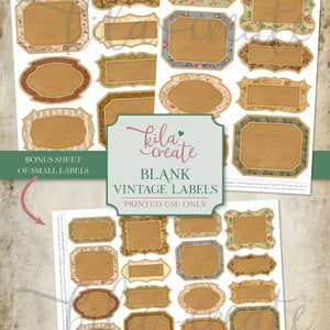 Blank Vintage Labels, Vintage Apothecary Labels, Vintage Floral ...