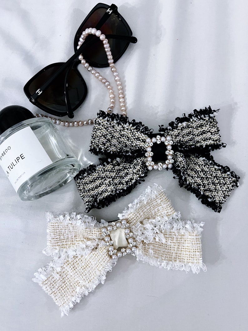 The Coco Large Tweed Hair Bow - Etsy