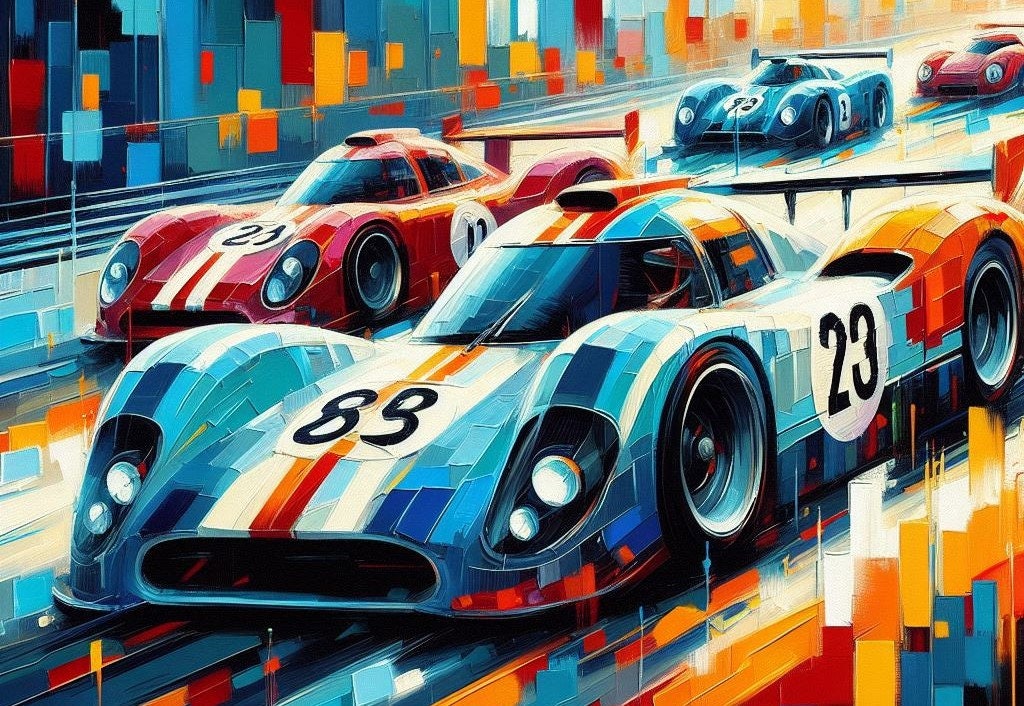 Colorful Racecar Painting on Canvas, Original Modern F1 Car Art, Hand ...