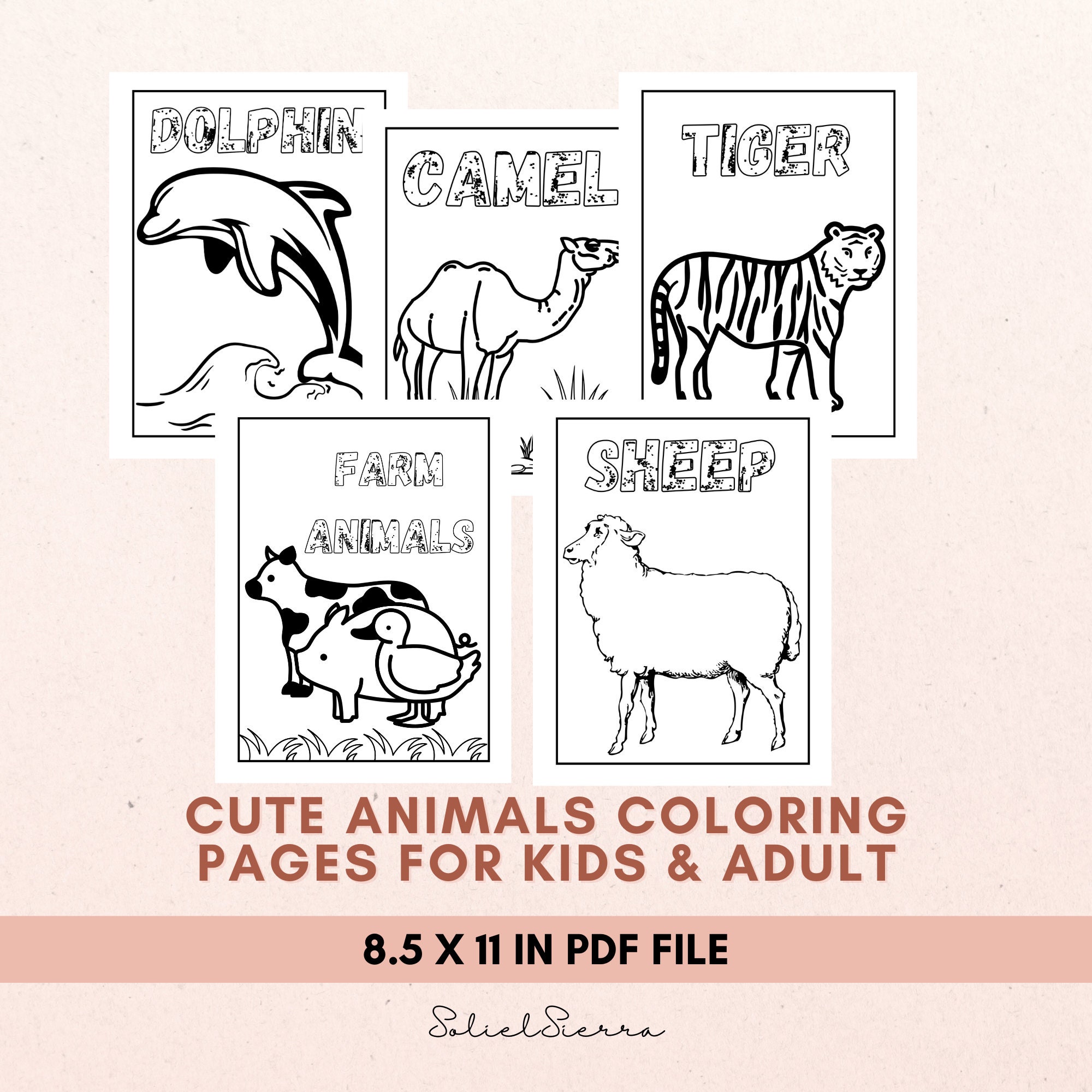 Animals Coloring Pages for Kids and Adult, Kids Coloring Pages ...