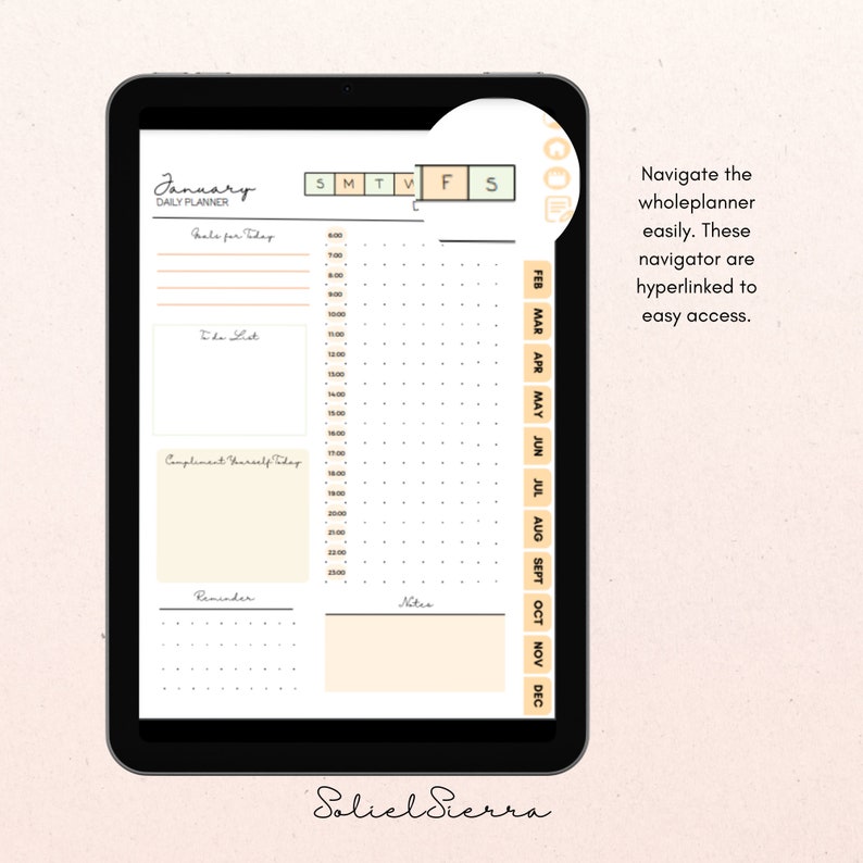 2024 Digital Planner, Dated Hyperlinked Planner, Printable Digital ...