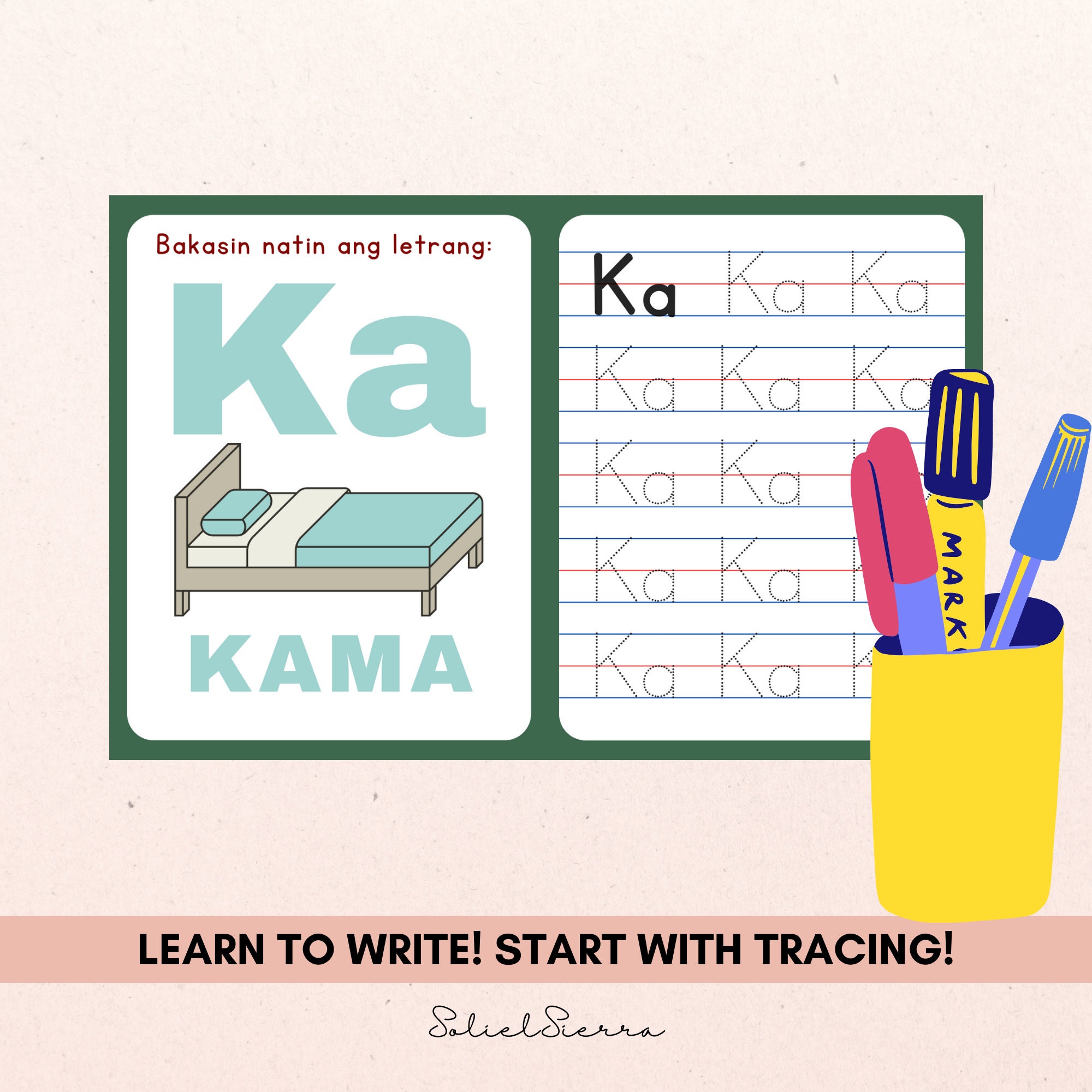 ABAKADA Tracing Letter Worksheet for Kids, Preschool Writing Activity ...