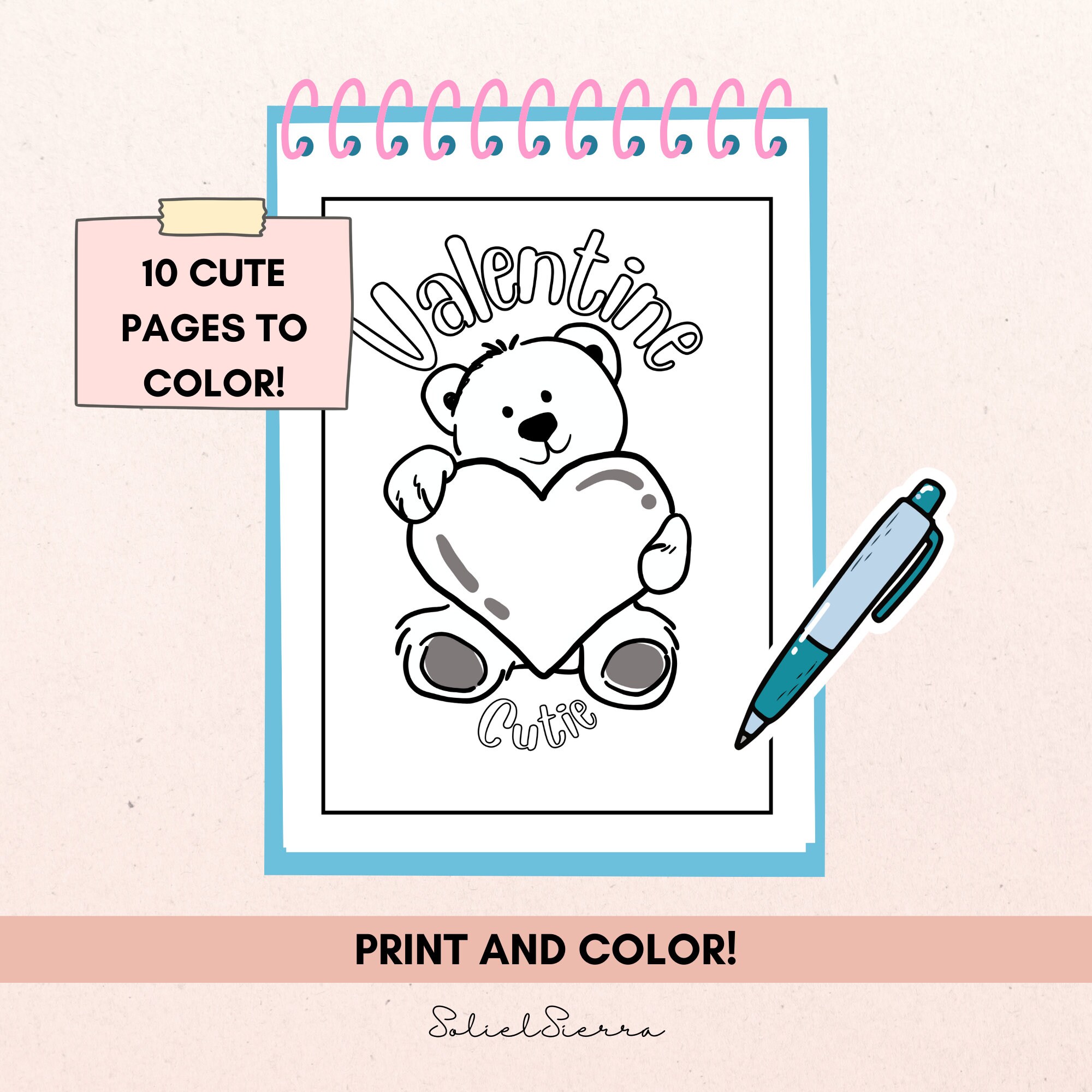 Valentine Coloring Pages, Printable Valentine Coloring Pages, Cute ...