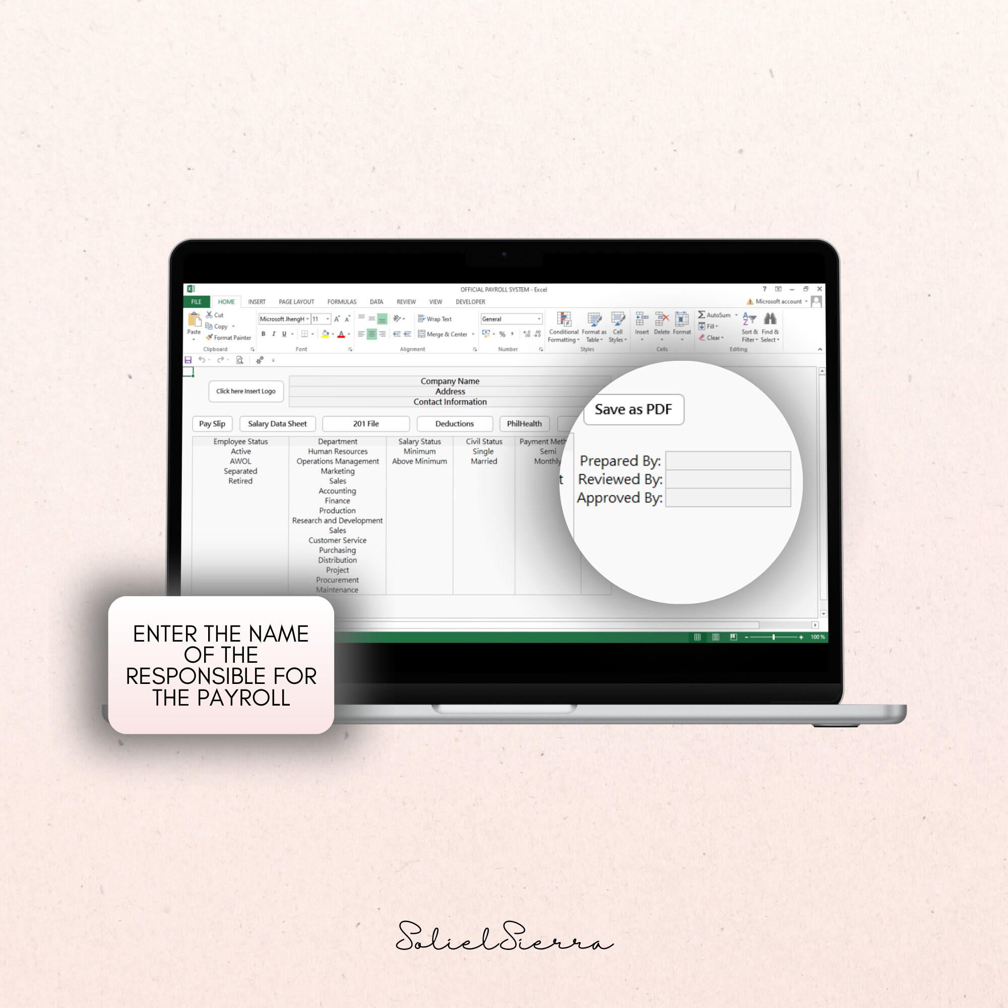Philippine Payroll Template, Small Business, Payroll Excel, Official ...