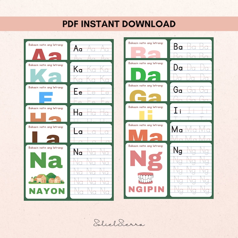 Tracing Worksheet, ABAKADA Worksheet, Preschool Worksheet, Activity, Kids Busy Book, Printable ...