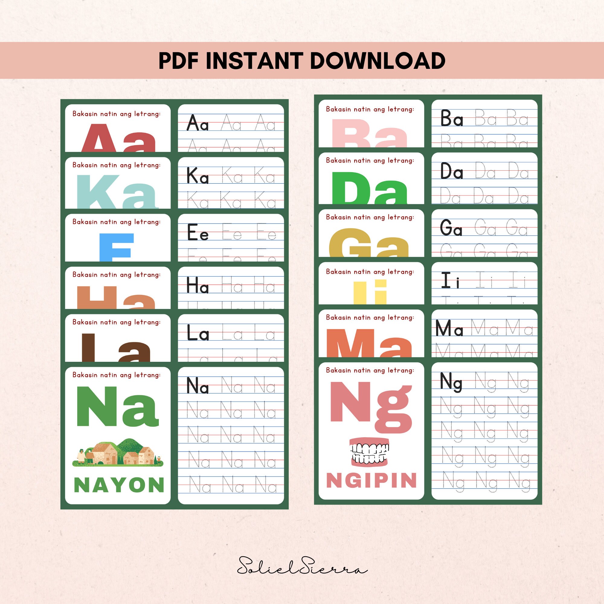 Tracing Worksheet, ABAKADA Worksheet, Preschool Worksheet, Activity ...