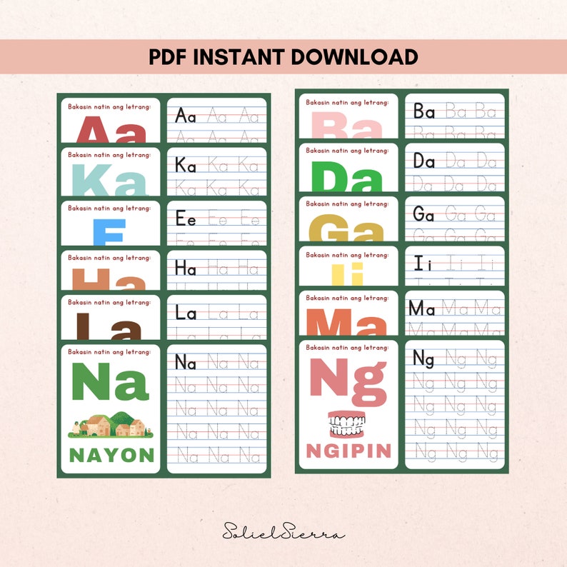 Busy Book, Printable ABAKADA Tracing Activity, Alphabet Tracing ...