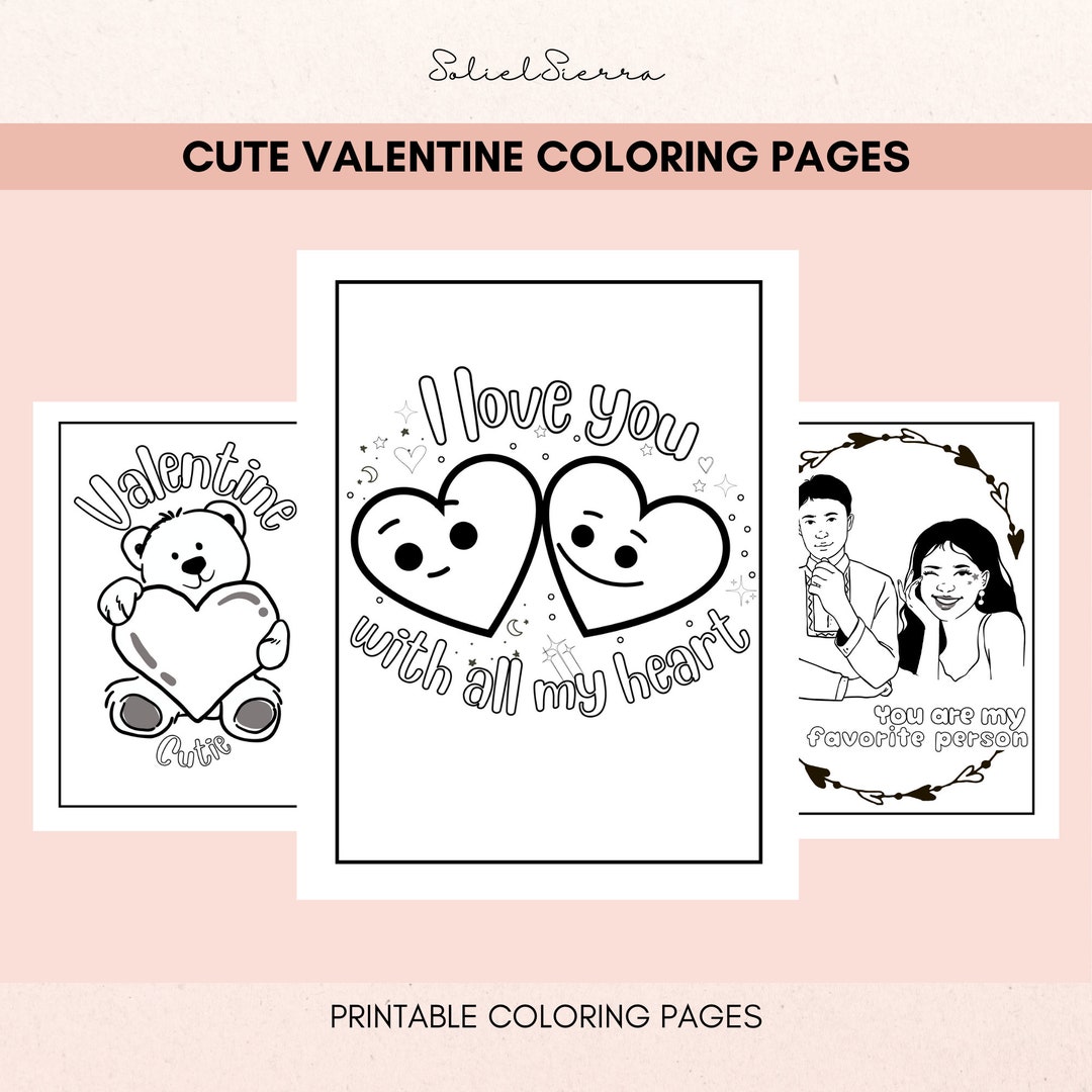 Valentine Coloring Pages, Printable Valentine Coloring Pages, Cute ...