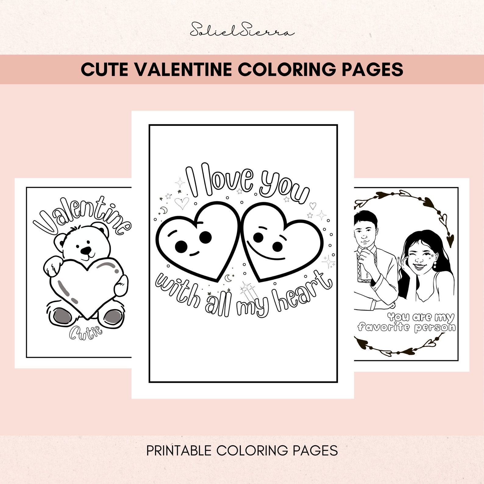 Valentine Coloring Pages, Printable Valentine Coloring Pages, Cute ...