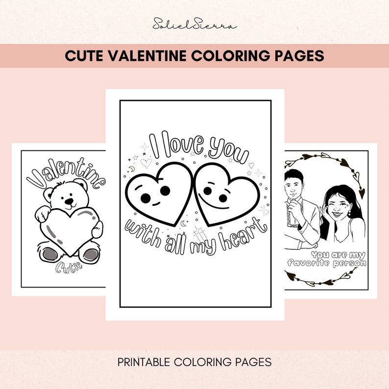 Valentine Coloring Pages, Printable Valentine Coloring Pages, Cute ...