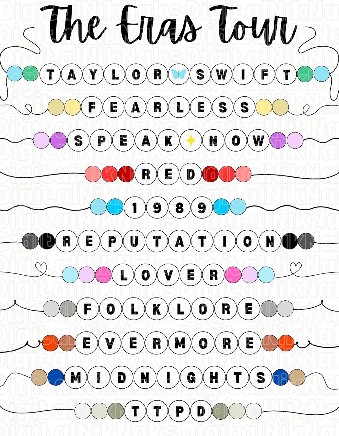 Eras Friendship Bracelet PNG Digital Download - Etsy