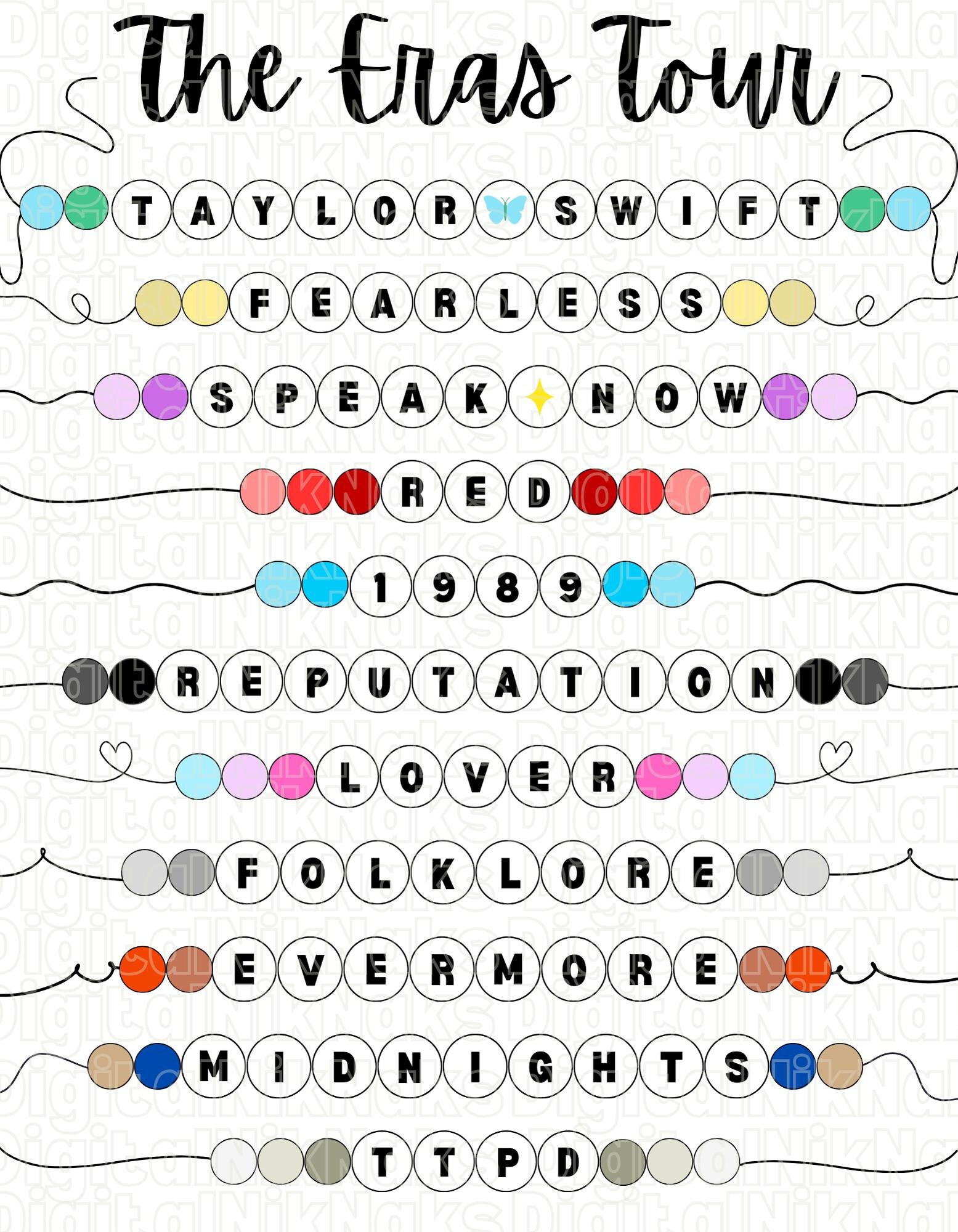 Eras Friendship Bracelet PNG Digital Download - Etsy