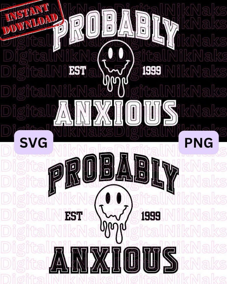 Probably Anxious PNG/SVG Bundle Digital Download - Etsy