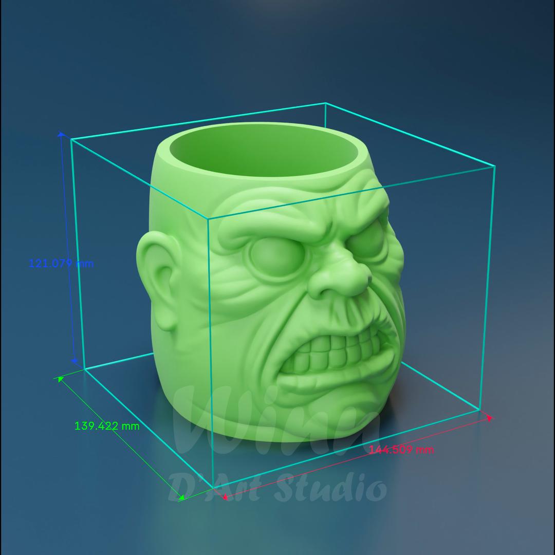 Zombie Head Planter Ver_03 – STL File for 3D Printing - Etsy