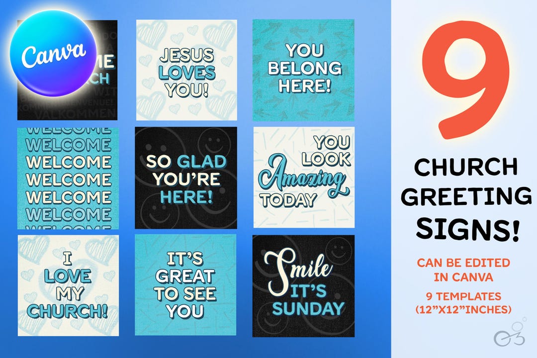 Editable Church Sign Templates | Canva Design (digital Download) - Etsy