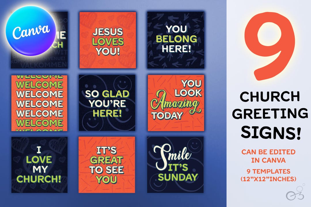 Editable Church Sign Templates | Canva Designs (digital Download) - Etsy UK
