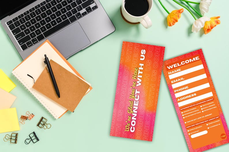 Editable Modern Church Connect Card Template for Canva | Custom Welcome ...