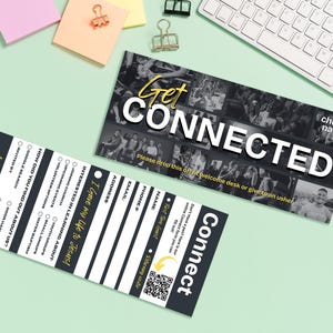 Editable Church Connect Card Template | Canva Welcome Card (4x9 ...