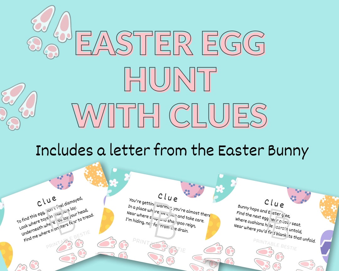 Easter Scavenger Hunt for Kids, Easter Bunny Letter, Printable Kids ...