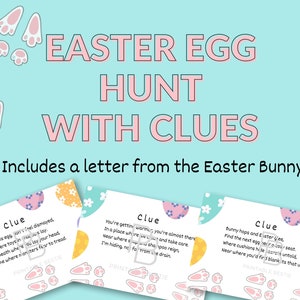 Easter Scavenger Hunt for Kids, Easter Bunny Letter, Printable Kids ...