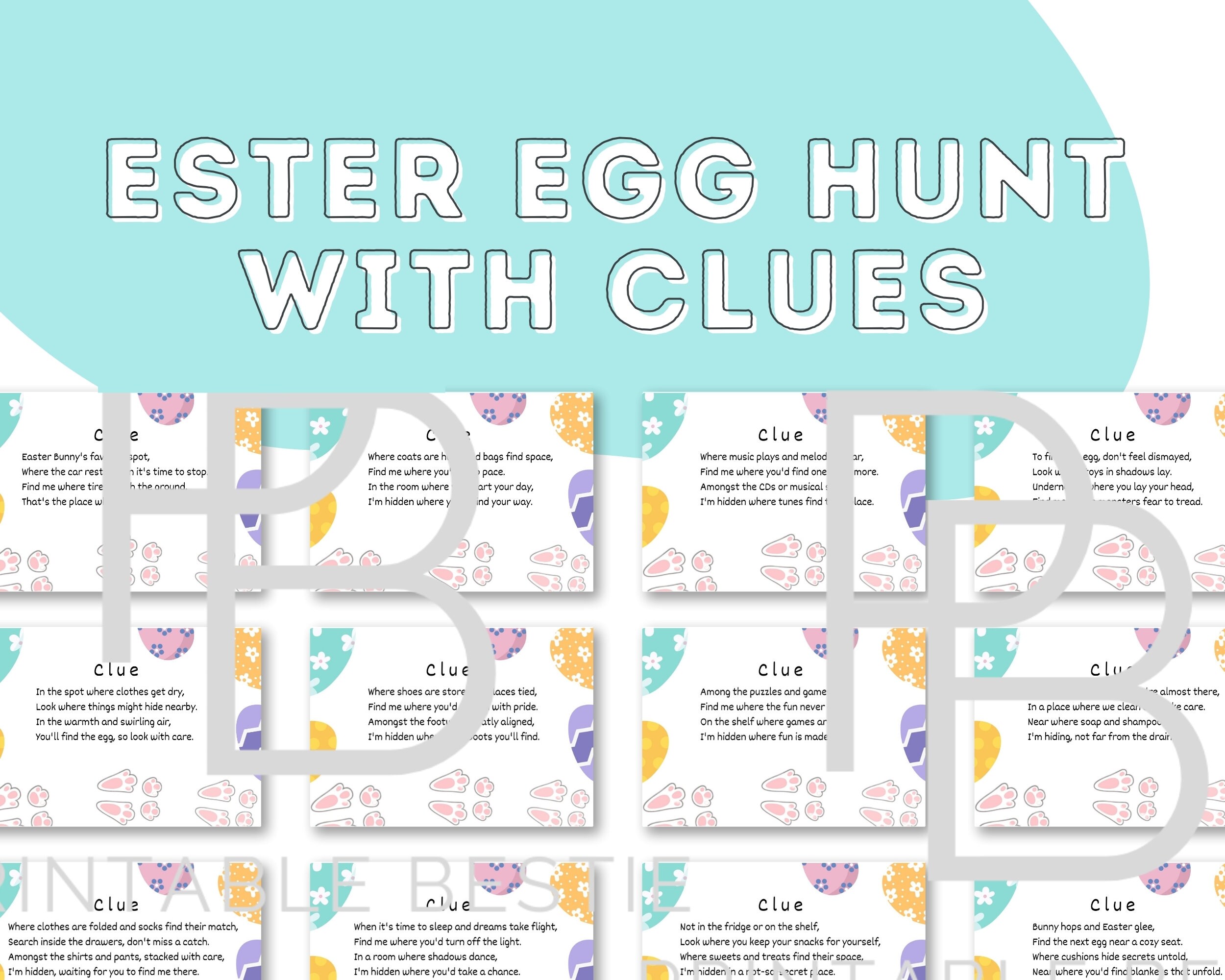 Easter Scavenger Hunt for Kids, Easter Bunny Letter, Printable Kids ...