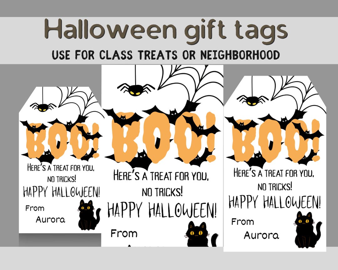 Happy Halloween Gift Tags Boo Teacher Tag Personalized Tag Classroom ...