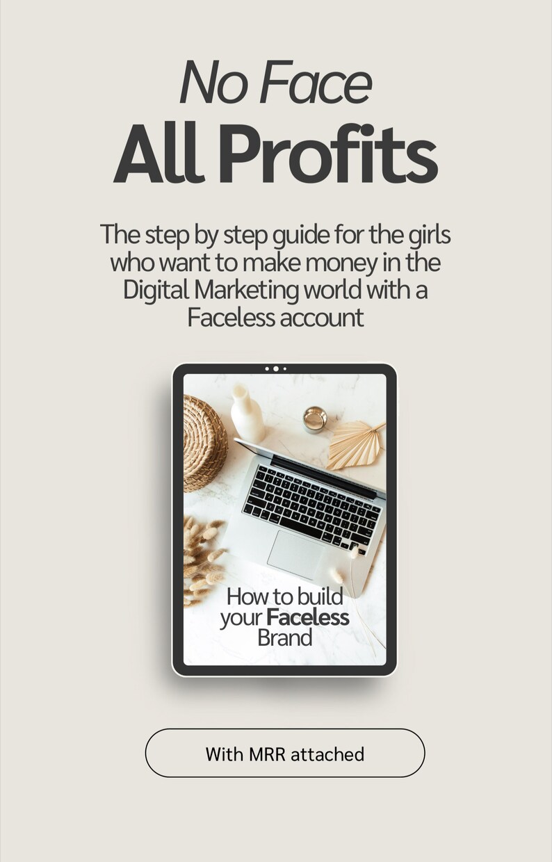 No Face, All Profits Faceless Digital Marketing Guide - Etsy