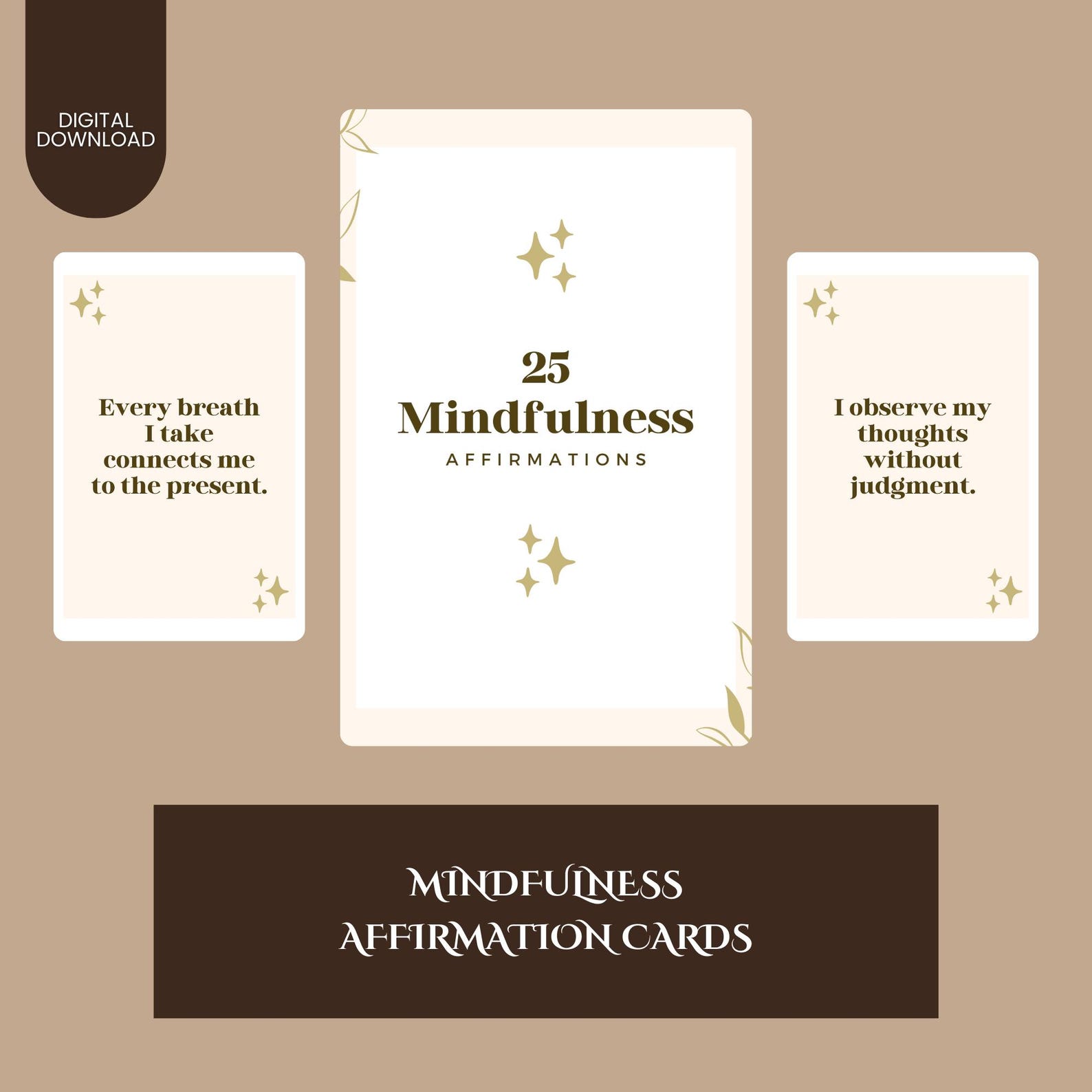 Mindfulness Affirmation Cards – Printable Set - Mindfulness Cards - Etsy