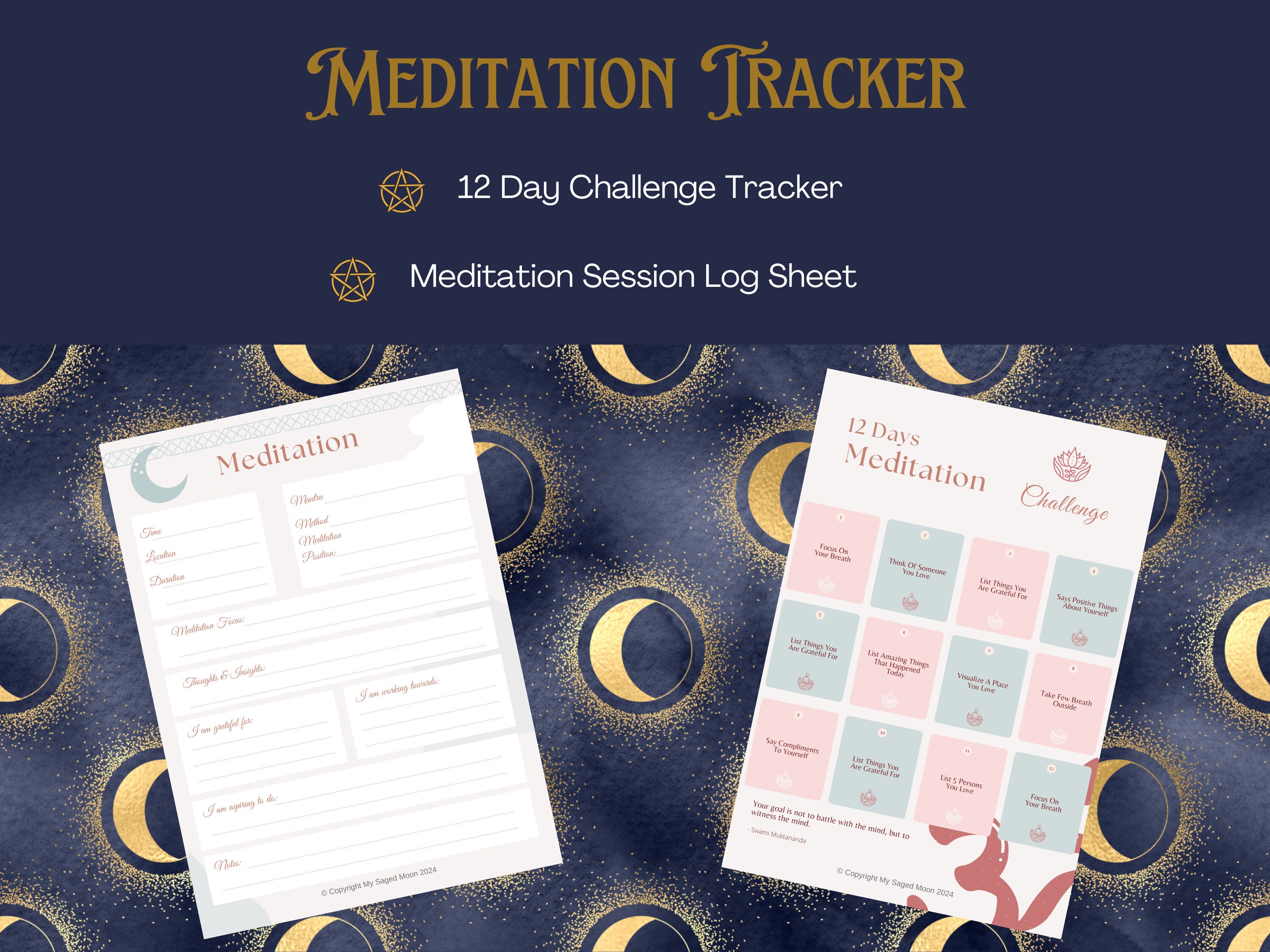Printable Meditation Tracker - Etsy