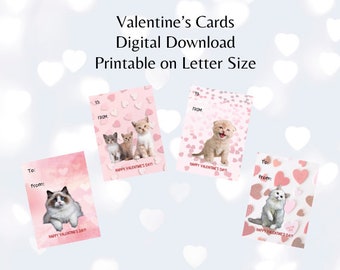 Dog Valentine's Day Cards Printable Classroom Valentine's Day Cards for ...