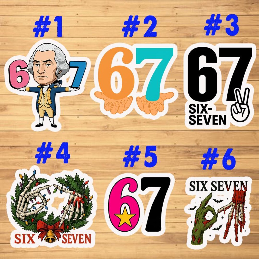 Six Seven Meme Sticker, Ice Cream 67 Sticker, 67 Sticker, Mason 67 ...