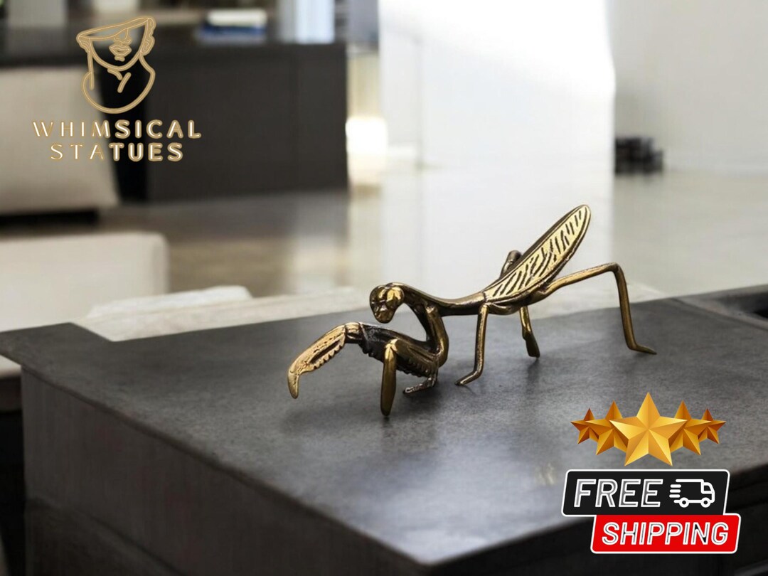Vintage Brass Copper Mantis Statue | Retro Insect Figurine | Home ...