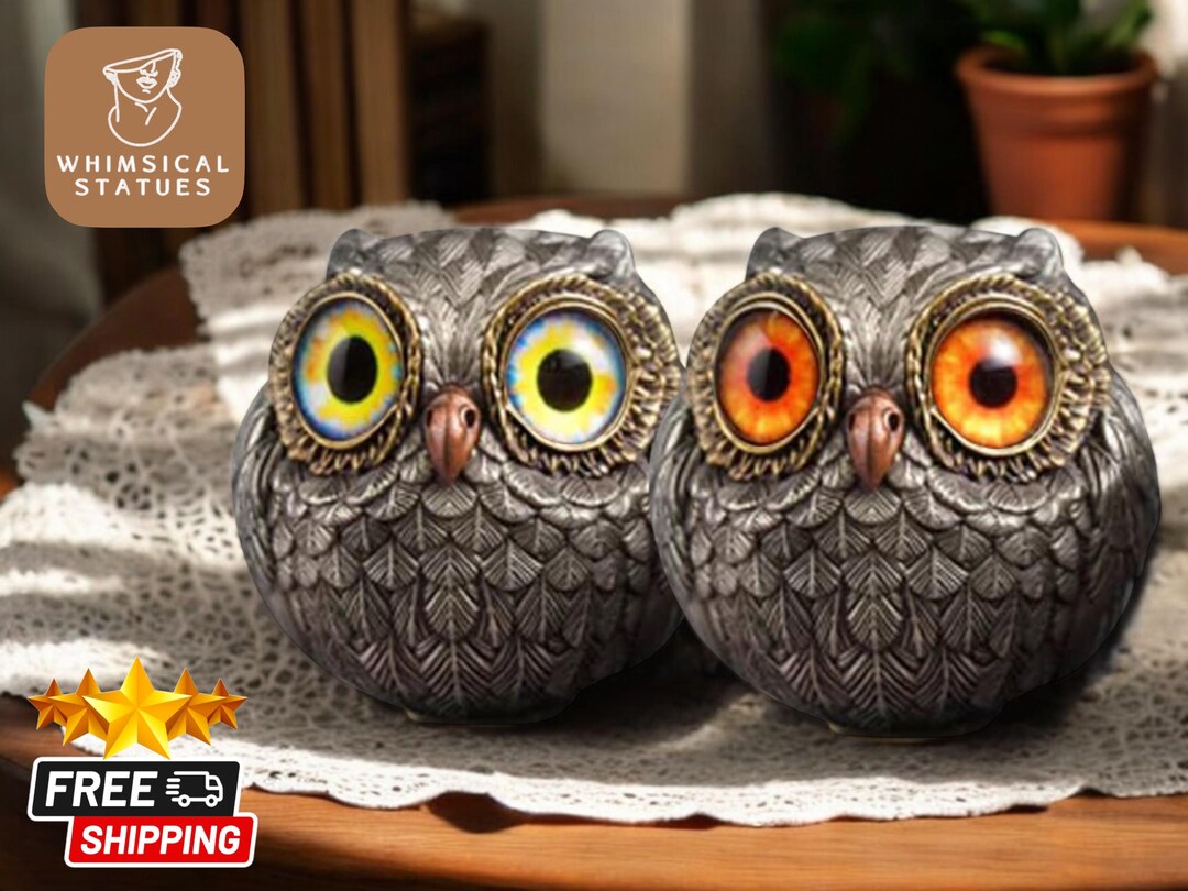 Owl Wisdom Figurine Vintage Miniature Owl Statue Tabletop Bird Ornament ...