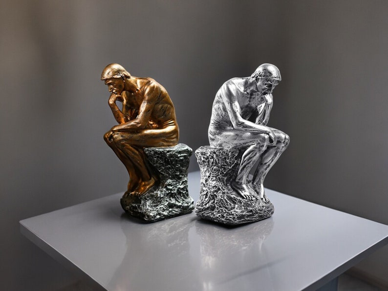 Man Sitting Figurine Desk Statue Ornament Living Room Decoration Home ...