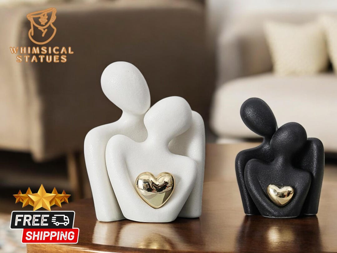 Abstract Couple Sculpture | Modern Ceramic Figurine | Decorative ...