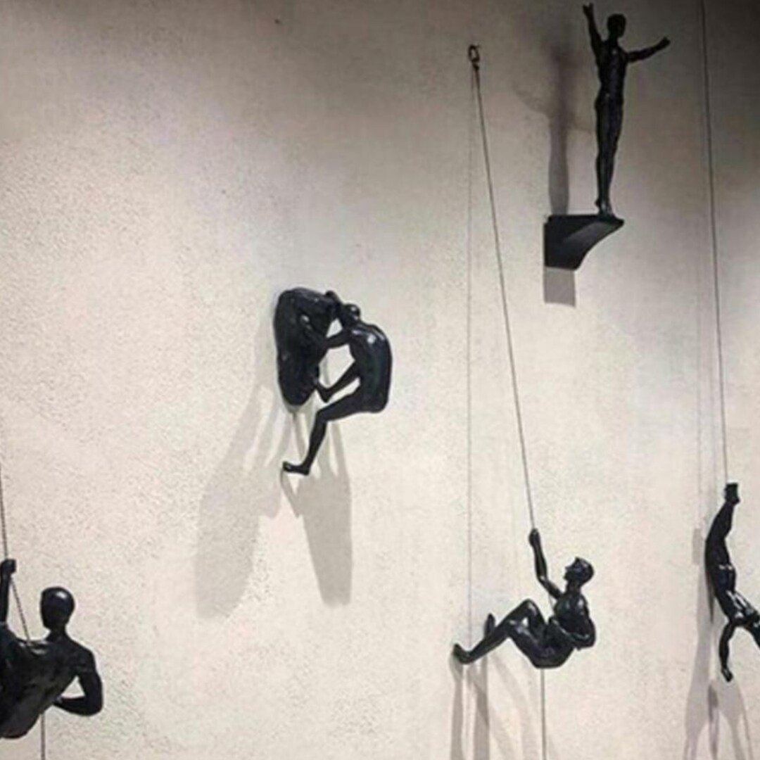 Background Wall Hanging Athlete Rock Climbing Sculpture Statue Figurine ...