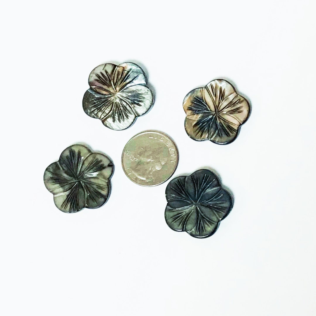 Blue Green 25x25 MOP Flower Bead - Etsy