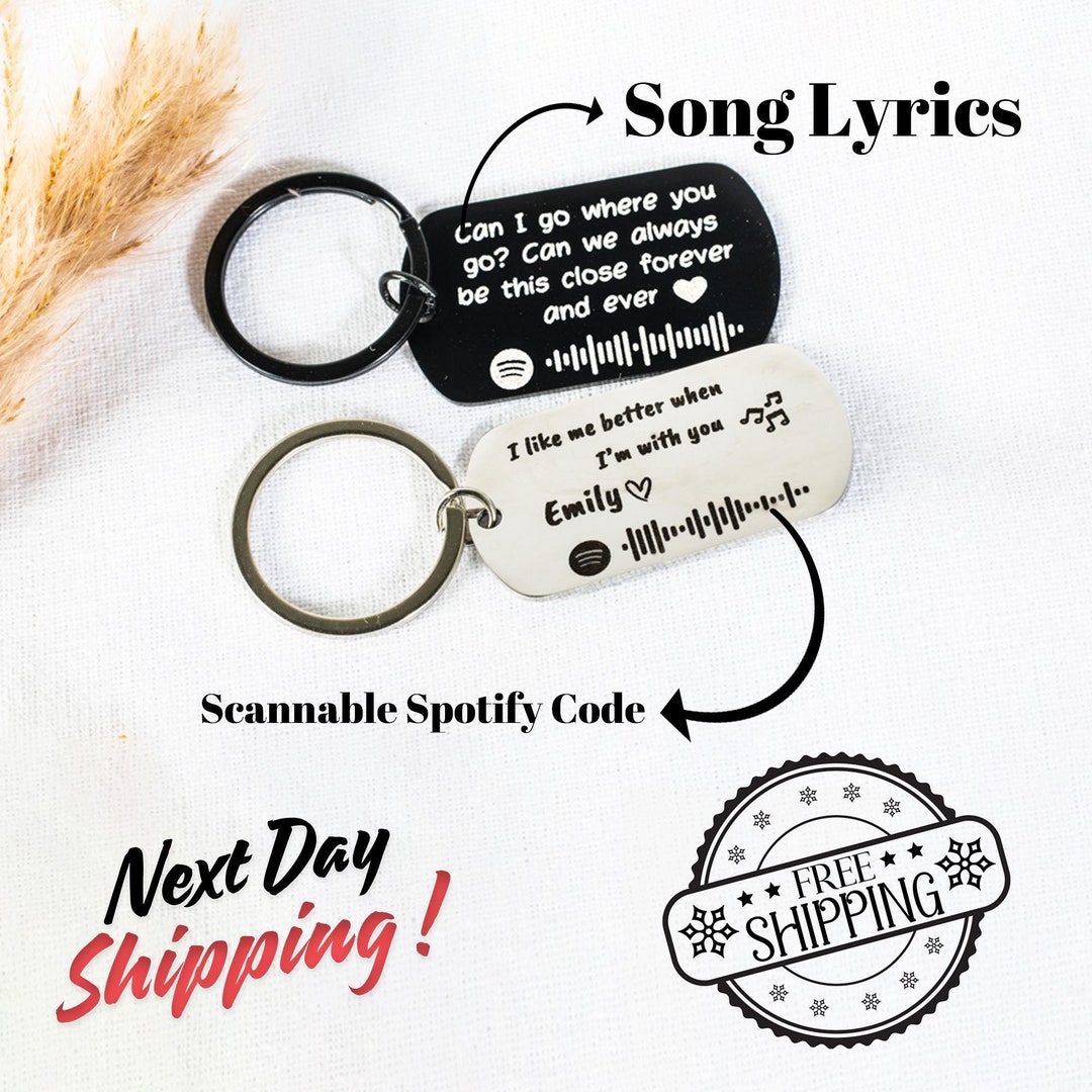 Custom Spotify Keychain With Song Lyrics - Personalized & Engraved ...