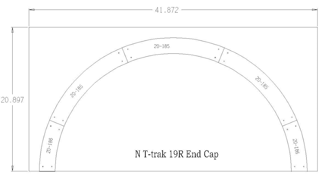 N-scale T-trak (end Cap 19" Radius) Flush Kit - Etsy